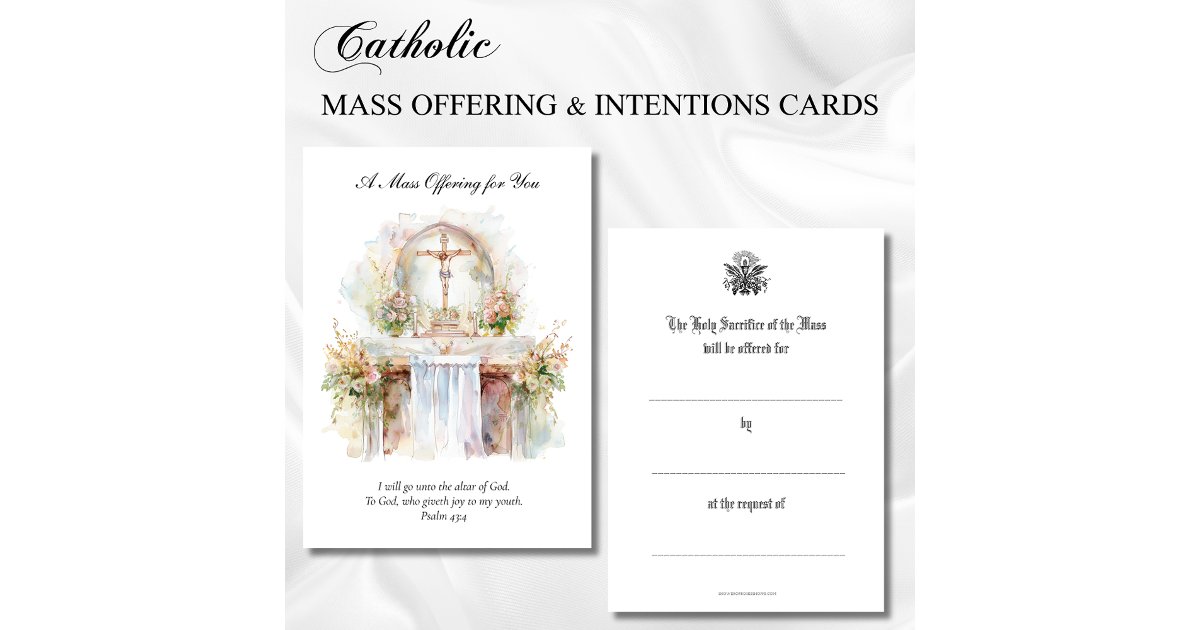 Catholic Mass Offering Intentions Remembrance Card | Zazzle
