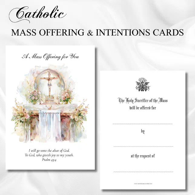 Catholic Mass Offering Intentions Remembrance Card | Zazzle