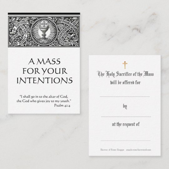 Catholic Mass Offering Prayer Holy Cards | Zazzle.com.au