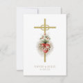 Catholic Wedding Prayer Card with cross and rings | Zazzle