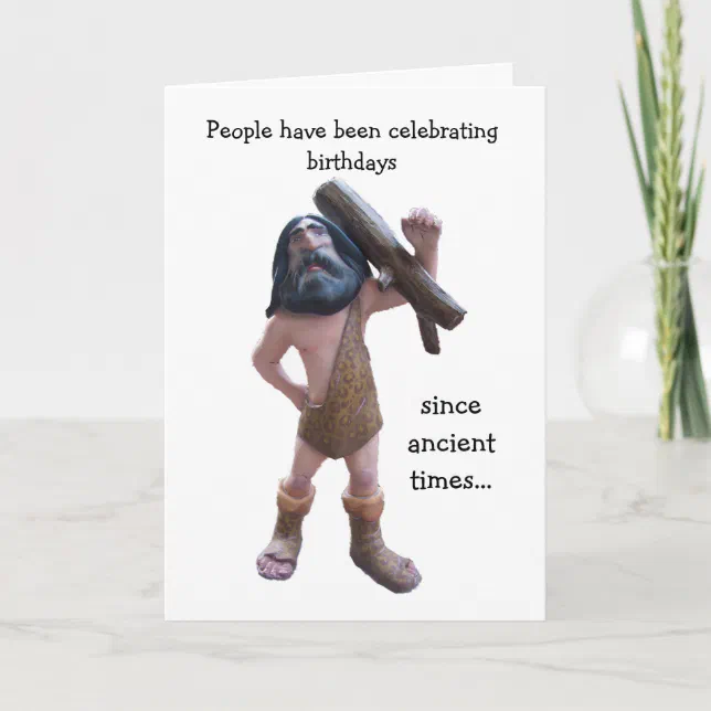 Caveman Humourous Personalised 50th Birthday Card | Zazzle
