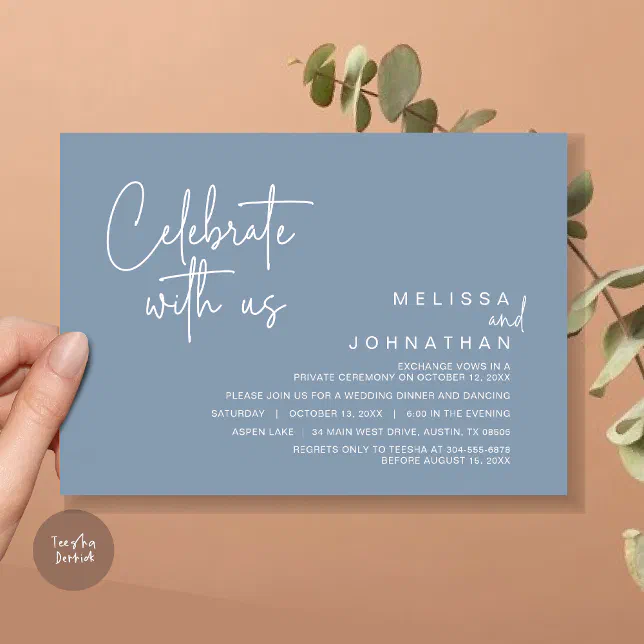 Celebrate with us, Post Wedding Elopement Party Invitation | Zazzle