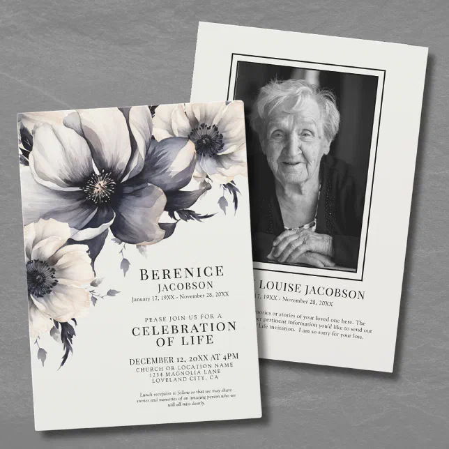 Celebration Of Life Elegant Memorial Service Invitation | Zazzle