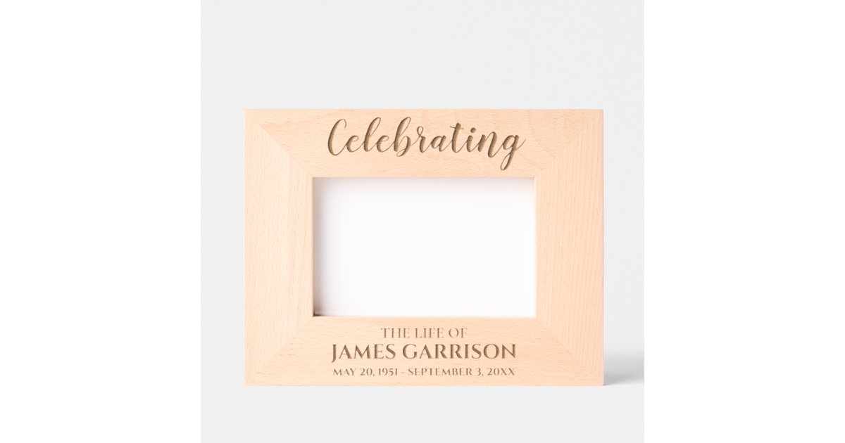 Celebration Of Life Keepsake Memorial Photo Etched Frames | Zazzle