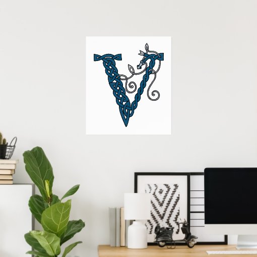 Celtic Letter V print | Zazzle
