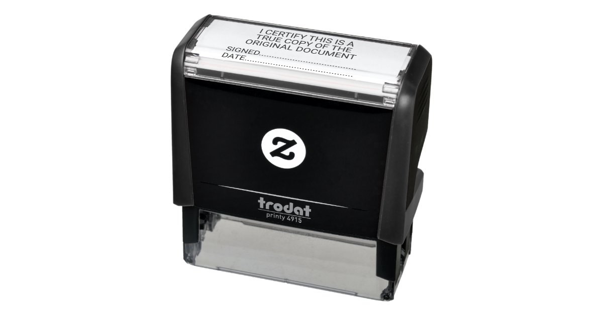 Certified True Copy of Original Document Sign Date Self-inking Stamp ...