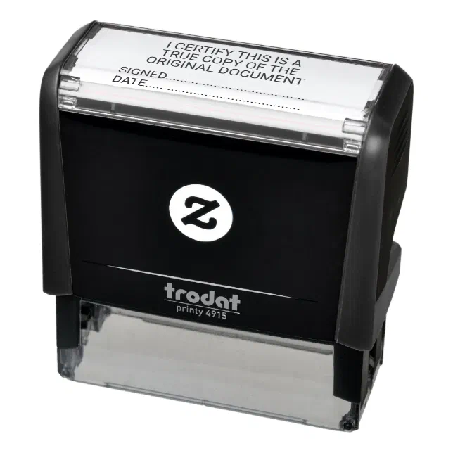 Certified True Copy of Original Document Sign Date Self-inking Stamp ...