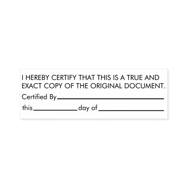 Certified True Copy Original Document Self-inking Stamp | Zazzle