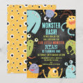 Chalkboard Colorful Monsters 1st Birthday Invitation | Zazzle