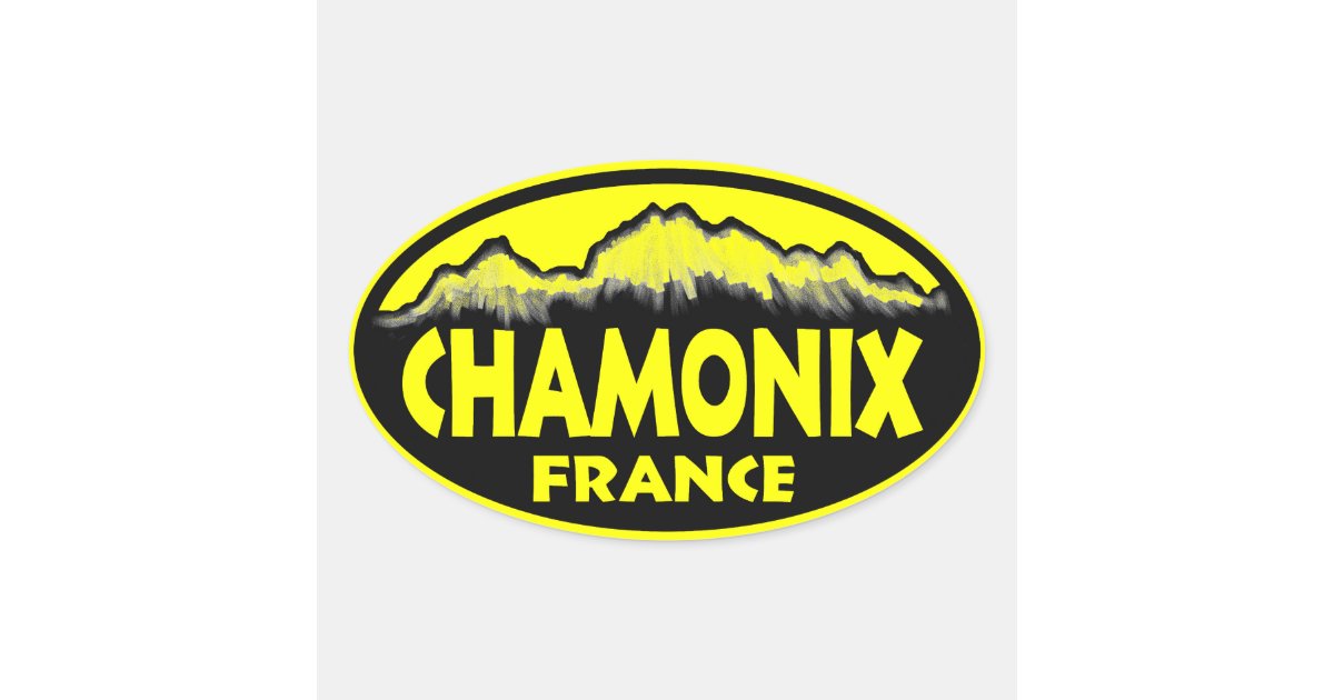 Chamonix France yellow oval stickers | Zazzle.com.au