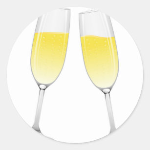 Champagne Glass Stickers | Zazzle AU