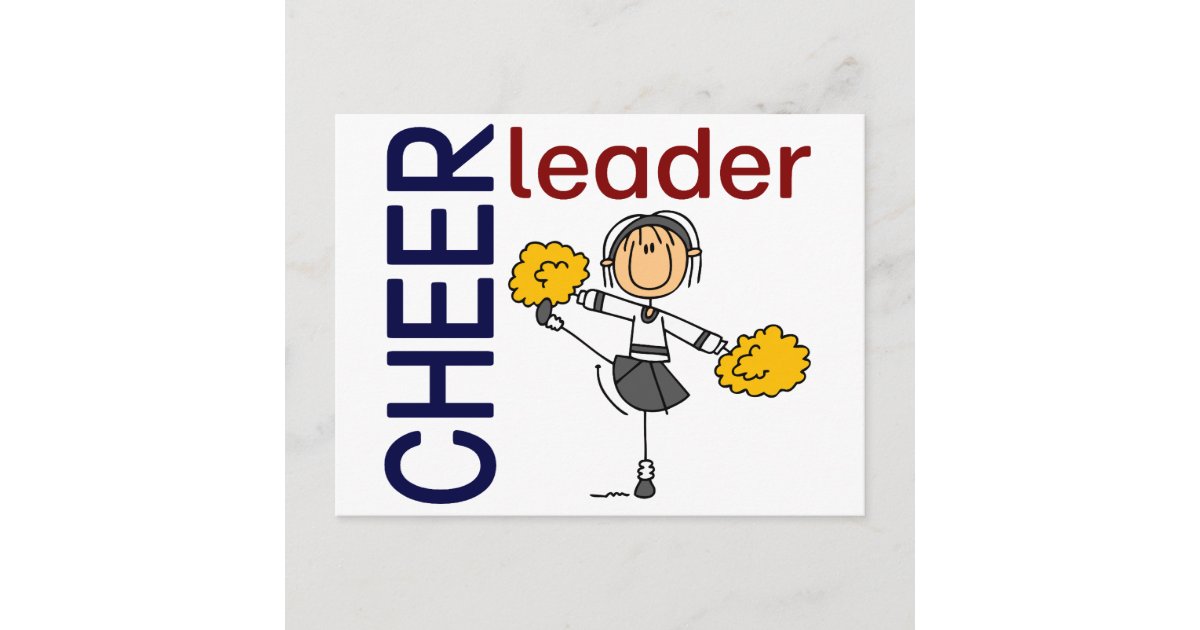 Cheerleader Stick Figure Postcard | Zazzle