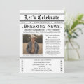 Cheers to 70! Newspaper Birthday Invitation | Zazzle
