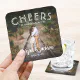 Cheers to Happily Ever After Photo Wedding Favor Square Paper Coaster ...