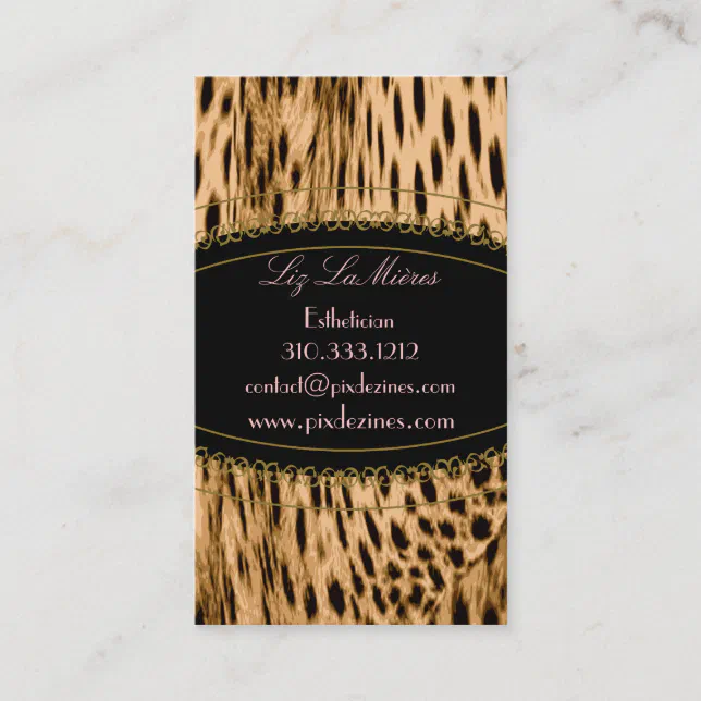 Cheetah print business cards | Zazzle