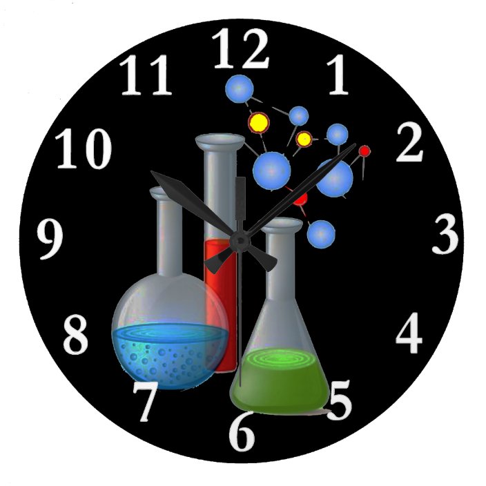 Chemistry Science Round Wall Clock | Zazzle.com.au