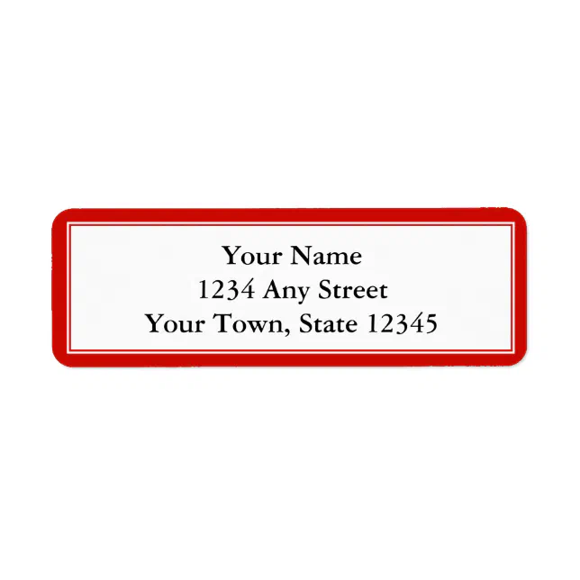 Cherry Red and White Custom Return Address Label | Zazzle