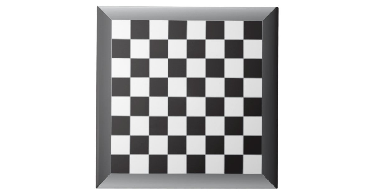 chess table black white tile | Zazzle