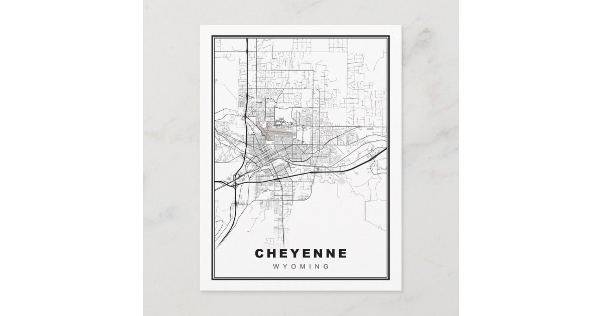 Cheyenne Map Postcard | Zazzle