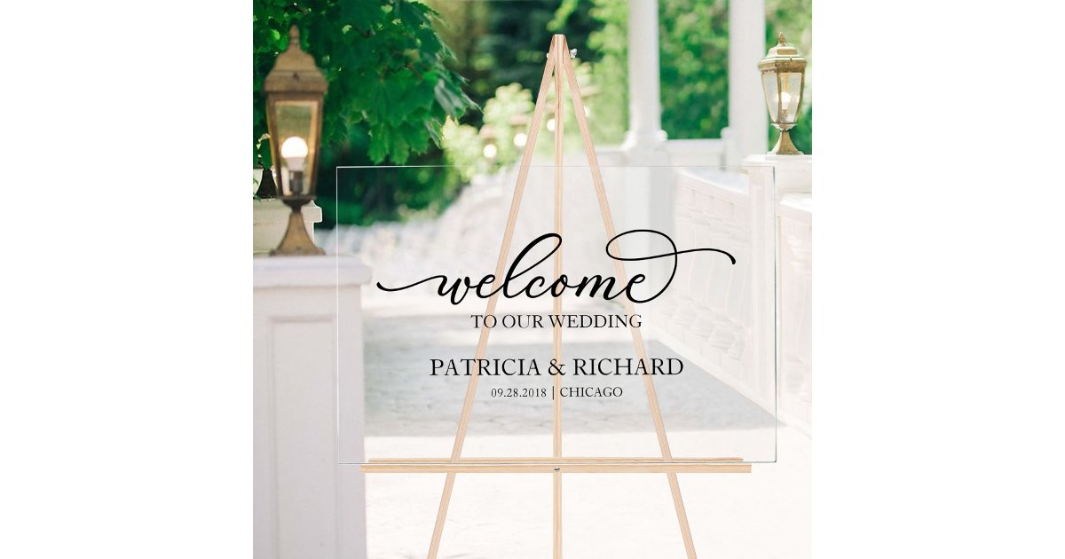 Chic Calligraphy Welcome to our Sign | Zazzle