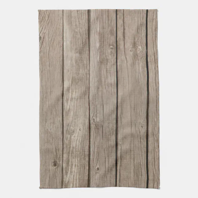 Chic Rustic Wood Tea Towel | Zazzle