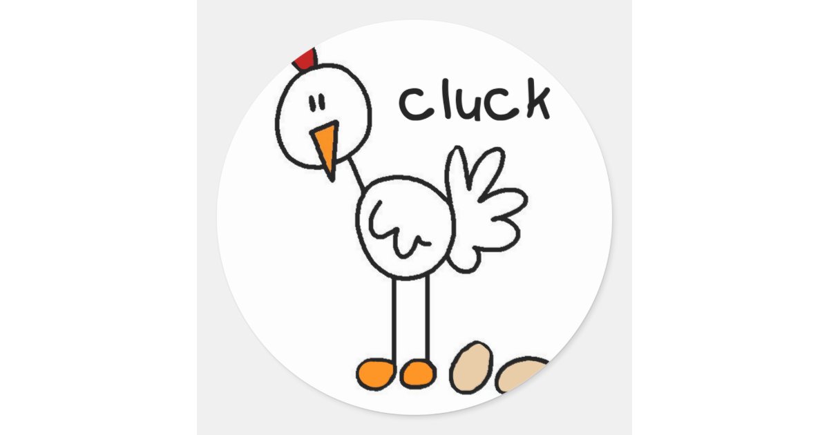 Chicken Stick Figure Sticker | Zazzle