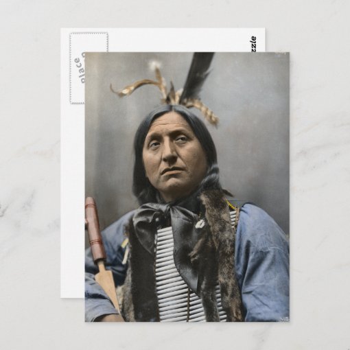 Chief Left Hand Bear Chief 1898 Vintage Postcard | Zazzle