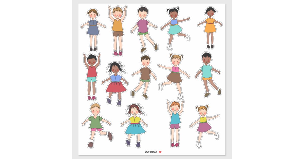 Children Playing Stickers | Zazzle