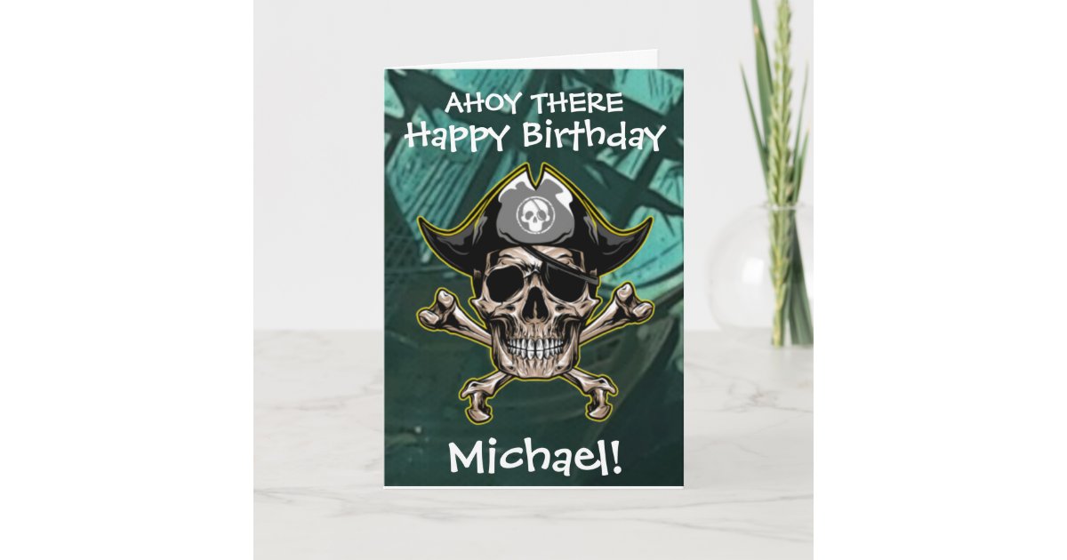 Child's Pirate Happy Birthday Card | Zazzle