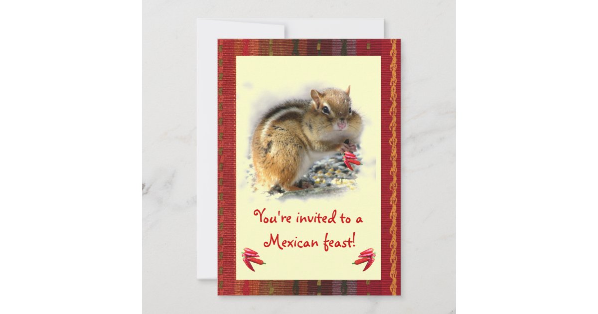 Chipmunk Mexican Feast Invitation | Zazzle