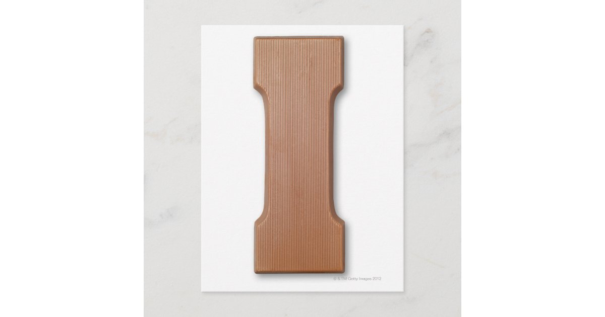Chocolate letter i postcard | Zazzle