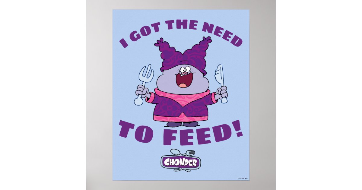 Chowder With Fork and Knife Poster | Zazzle