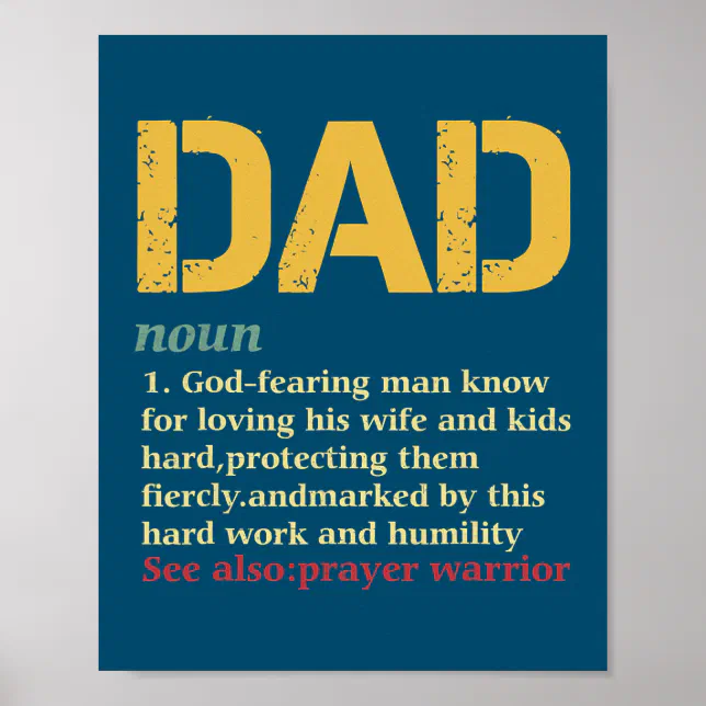 Christian Dad Definition Fathers Day Dad Poster | Zazzle