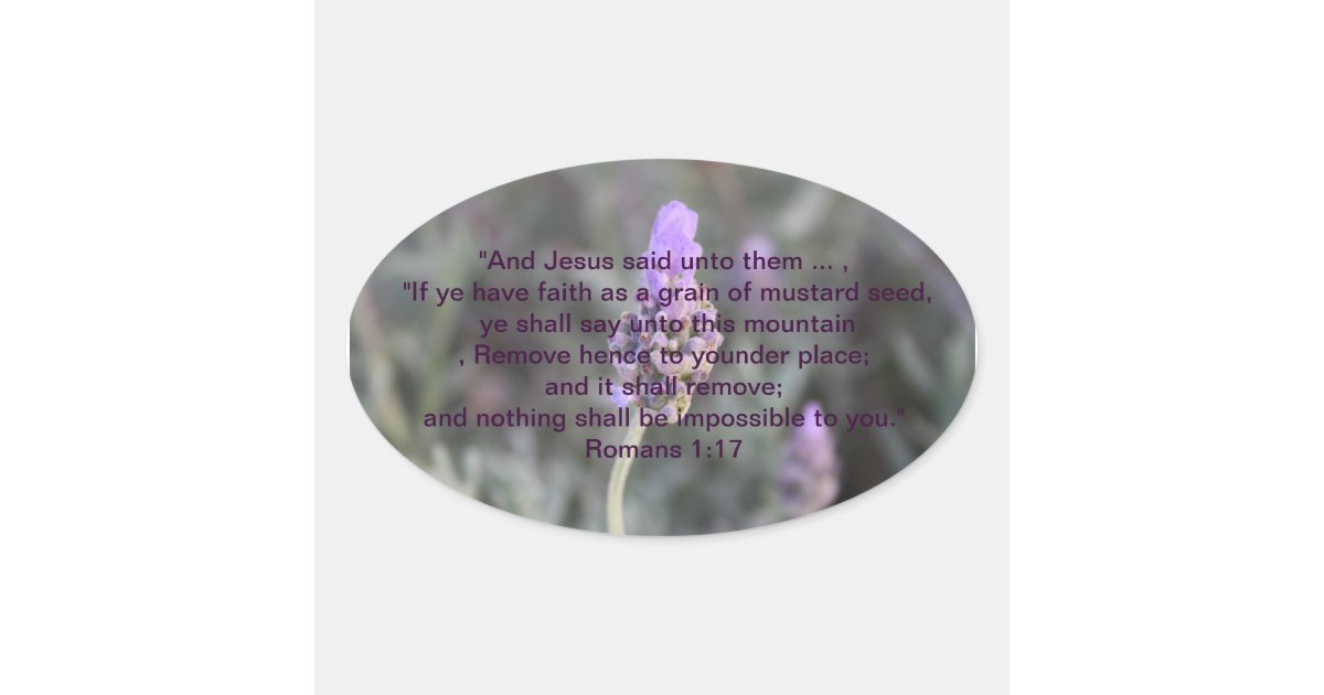 Christian Faith Scripture Oval Lavender Stickers | Zazzle