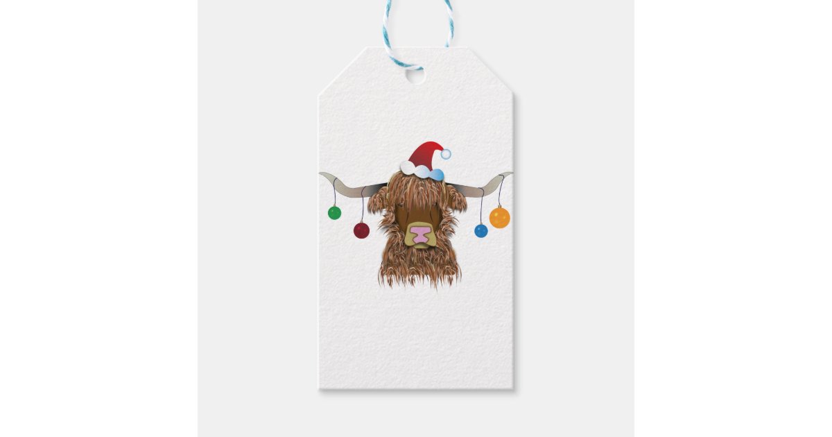 Christmas Cow Gift Tags | Zazzle