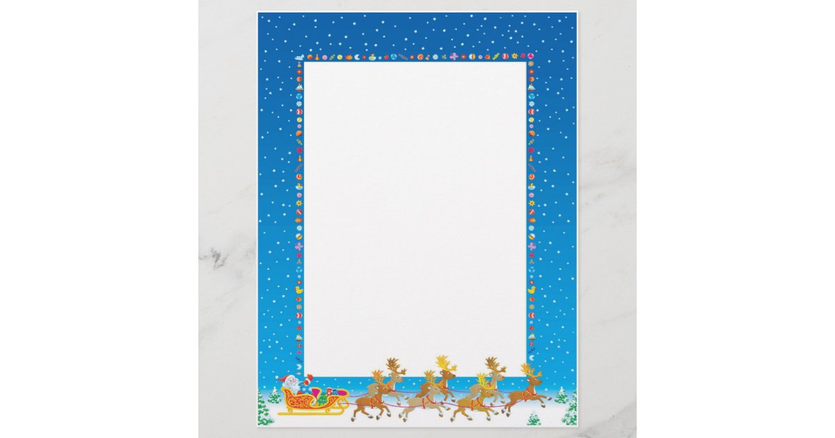 Christmas Letter Paper - Santa in Sleigh Design | Zazzle