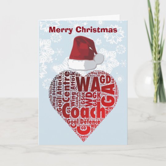 Christmas Love Heart Netball Coach Holiday Card | Zazzle.com.au