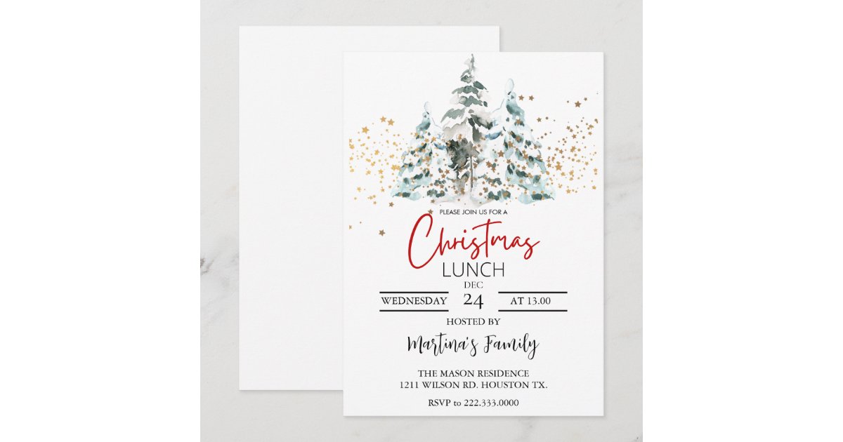 Christmas Lunch Invitations Christmas Brunch | Zazzle