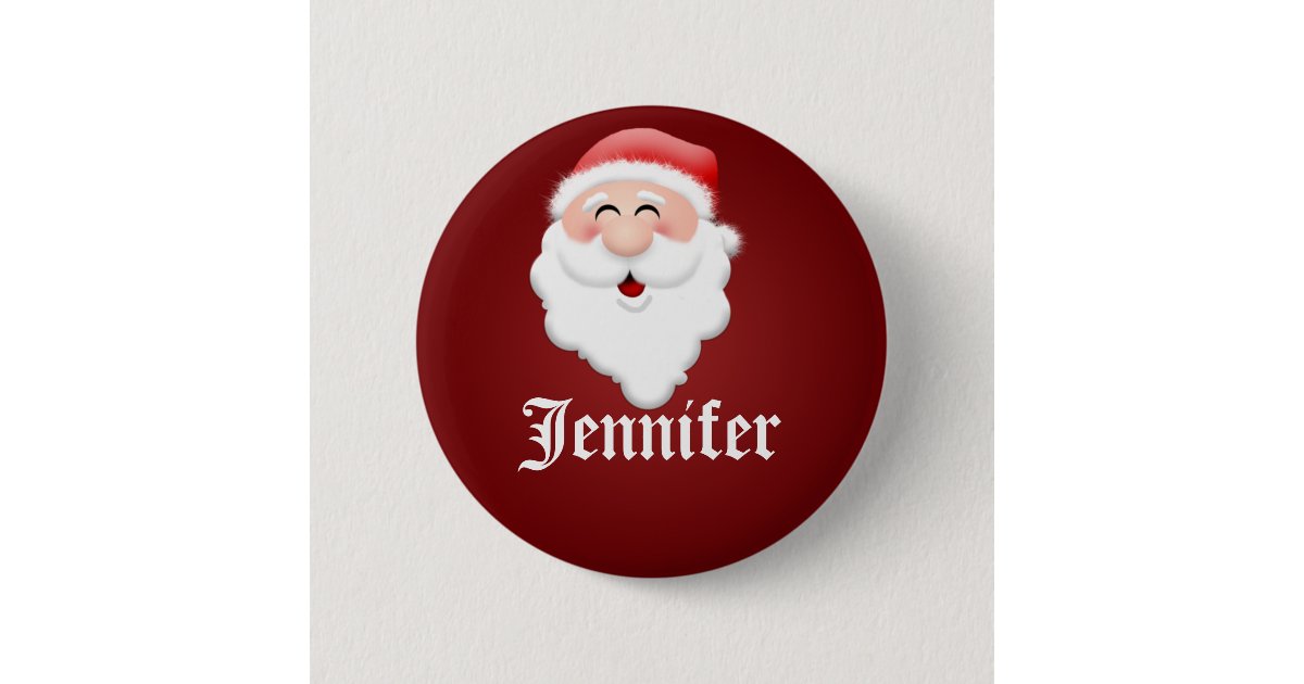 Christmas Party Santa Claus Name Tags 6 Cm Round Badge | Zazzle