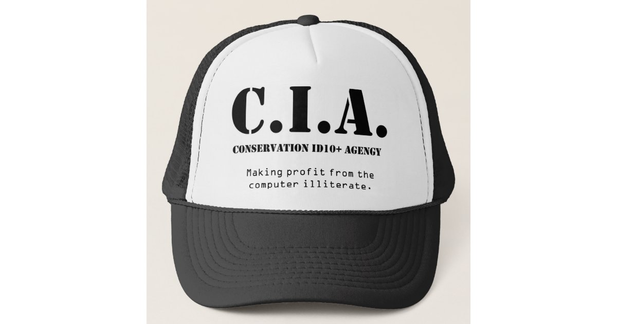 CIA id10t Trucker Hat | Zazzle
