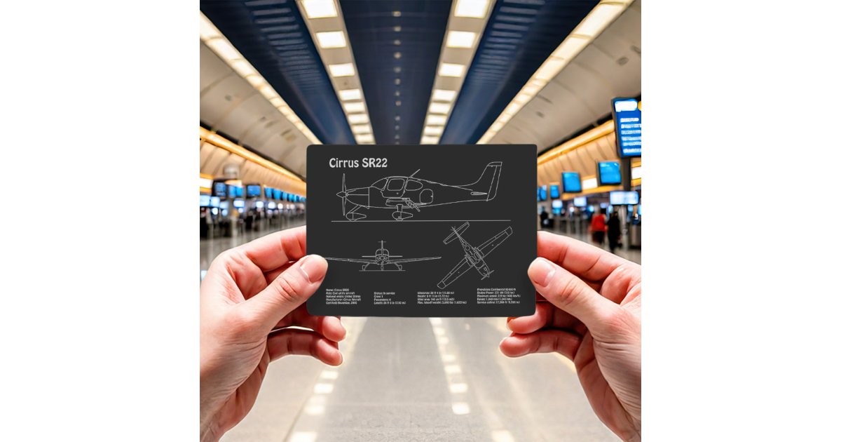 Cirrus SR22 - Aeroplane Blueprint Drawing Plans PD Postcard | Zazzle