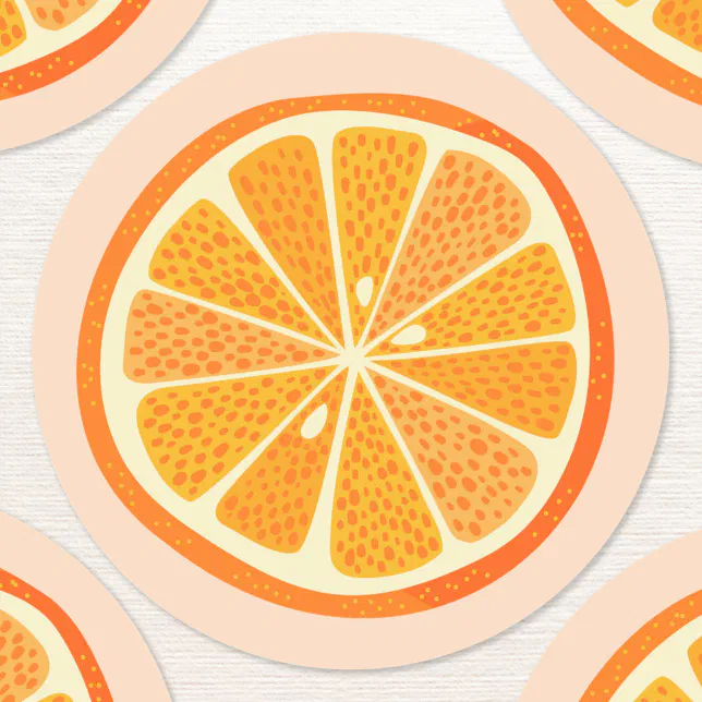 Citrus Orange Fruit Classic Round Sticker | Zazzle