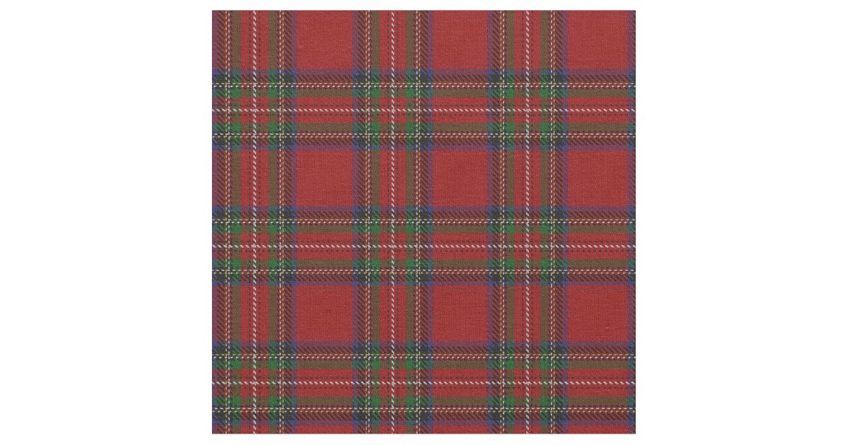 Clan Stewart Royal Red Scottish Tartan Fabric Zazzle