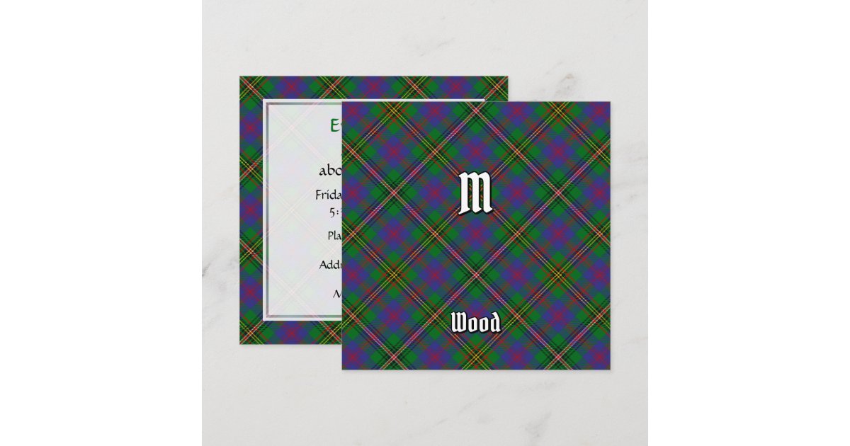 Clan Wood Tartan Invitation | Zazzle