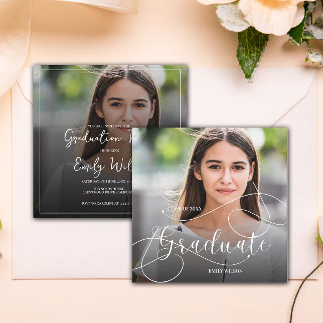 Class of 2025 Mini Photo Graduation Invitation | Zazzle
