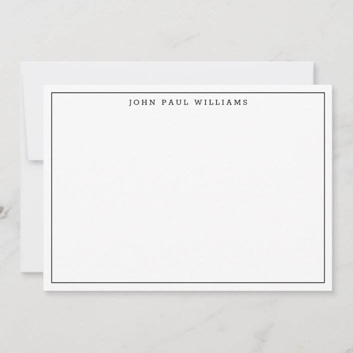 Classic Black Simple Modern Minimalist Thin Border Card | Zazzle.com.au