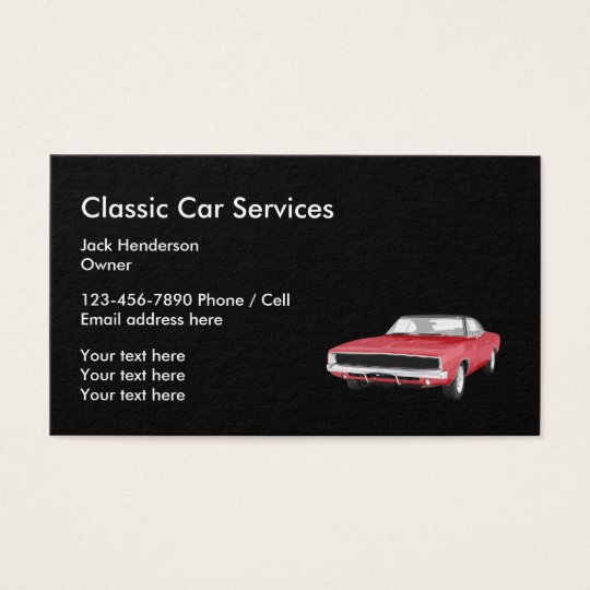 Classic Car Services And Restoration Business Card | Zazzle