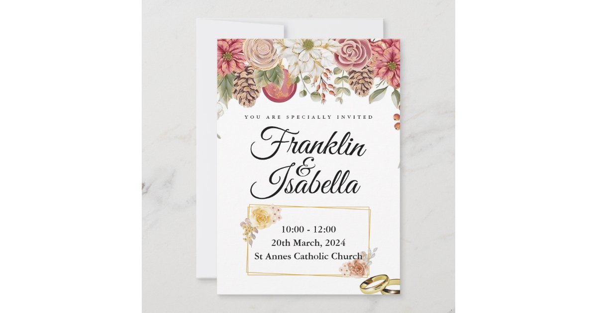 Classic Elegant Wedding Invitation Card | Zazzle