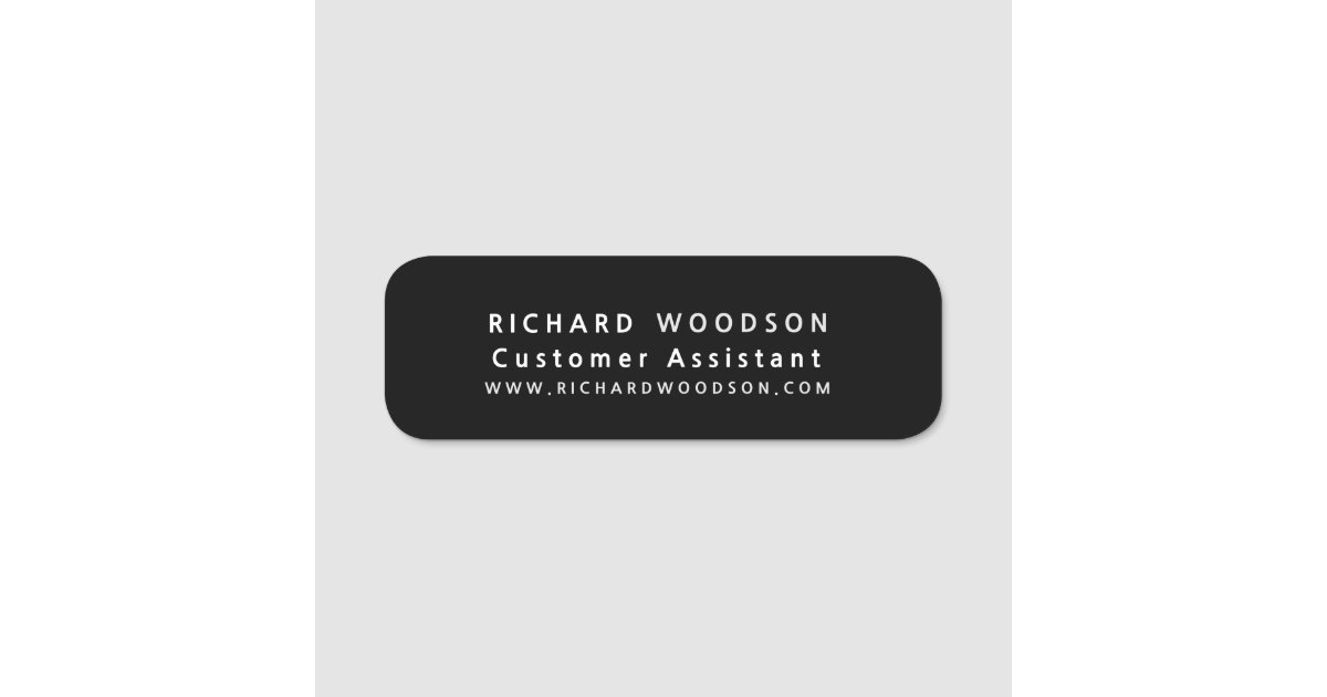 Classic Minimal Minimalist Black Simple Name Tag | Zazzle