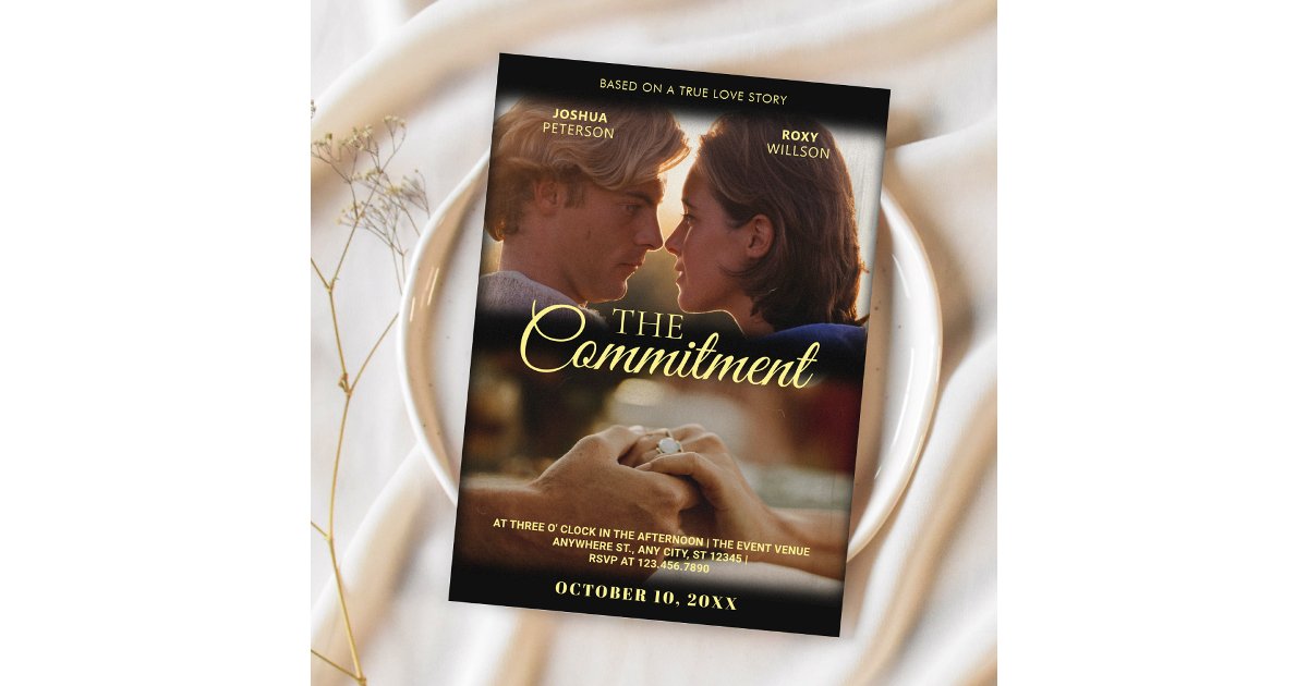 Classic Romance movie poster film photo wedding Invitation | Zazzle